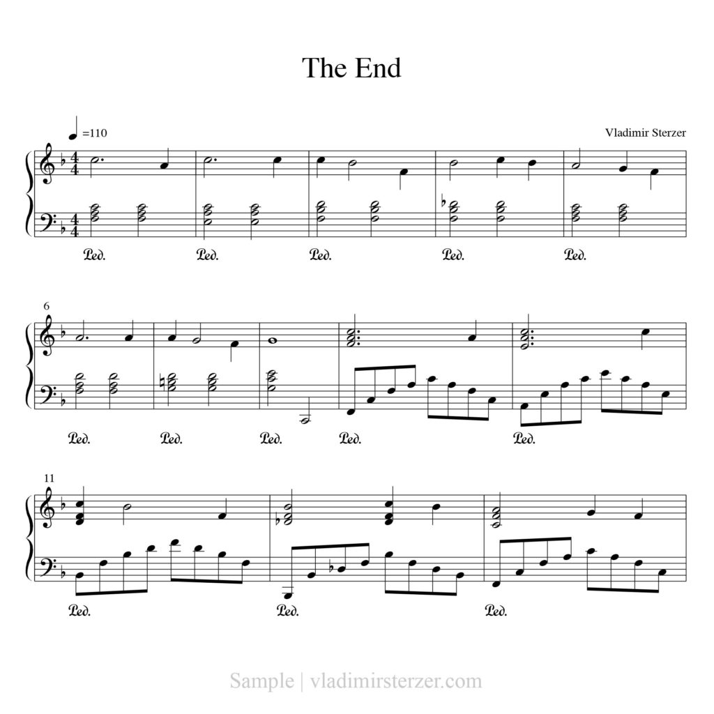 Vladimir Sterzer, The End (Notation) | Noten, Klavier, Piano Sheet Music